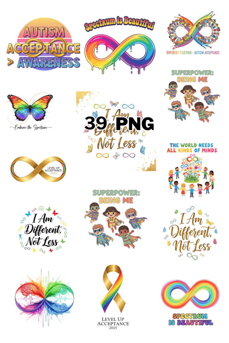 Autism Acceptance Awareness Sublimation Clipart Bundle - MasterBundles