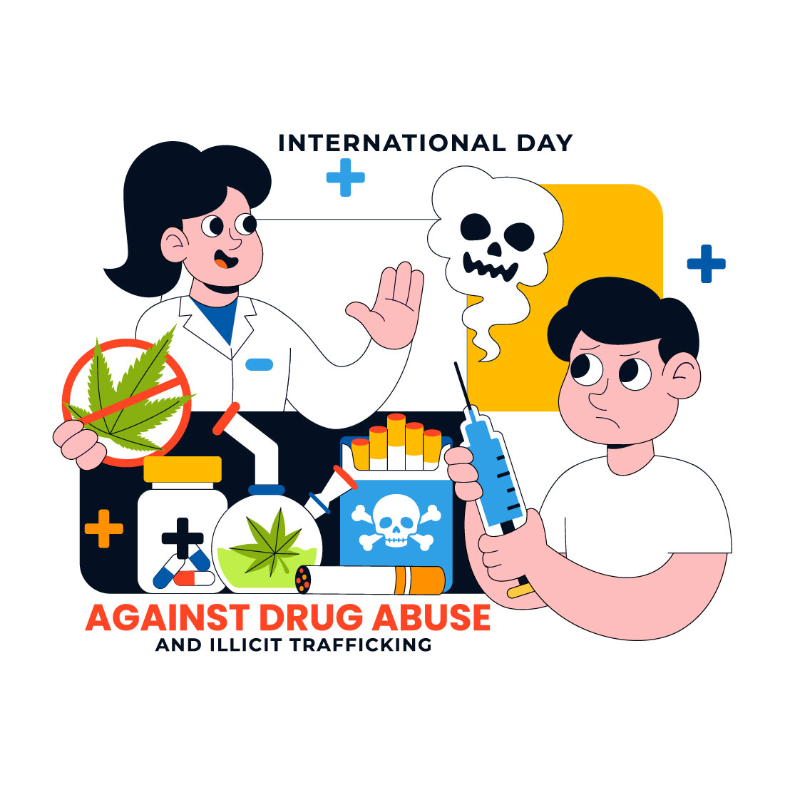 10 Drug Abuse And Illicit Trafficking Illustration - MasterBundles