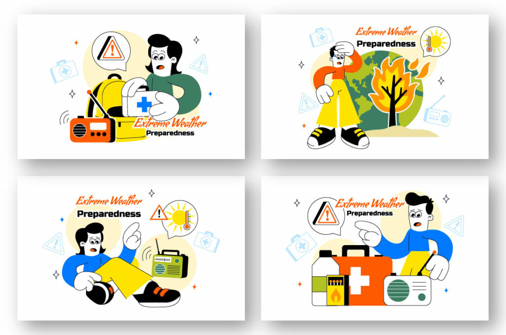 10 Extreme Weather Preparedness Illustration - MasterBundles