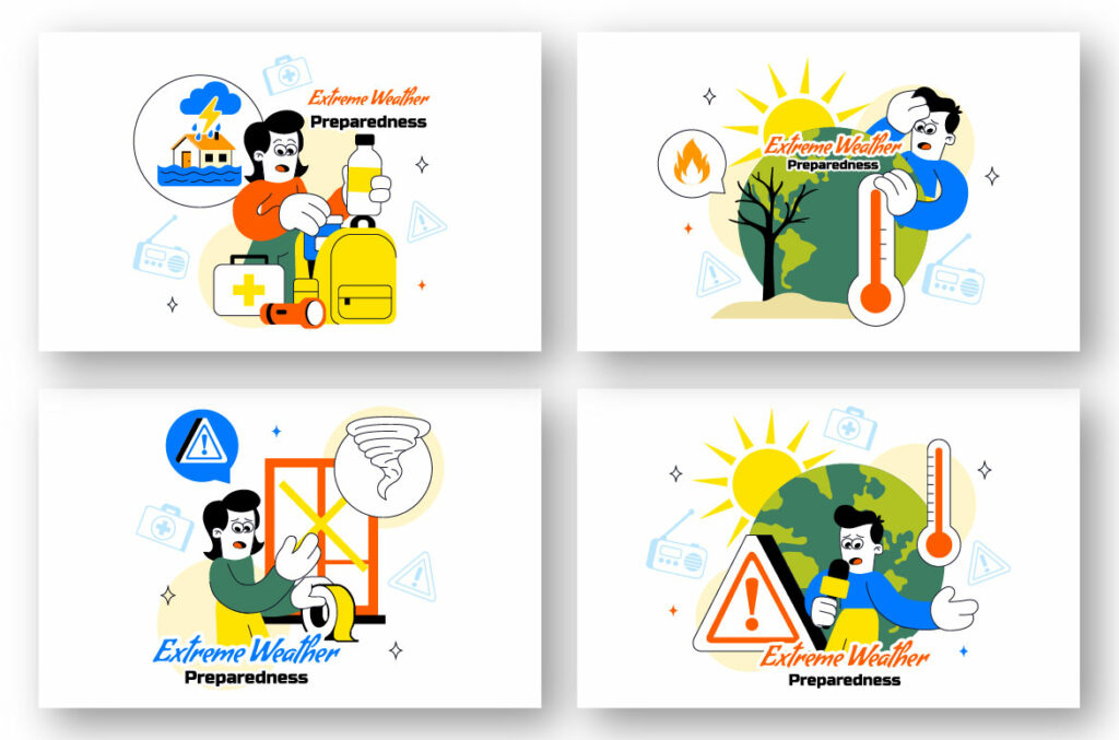 10 Extreme Weather Preparedness Illustration - MasterBundles