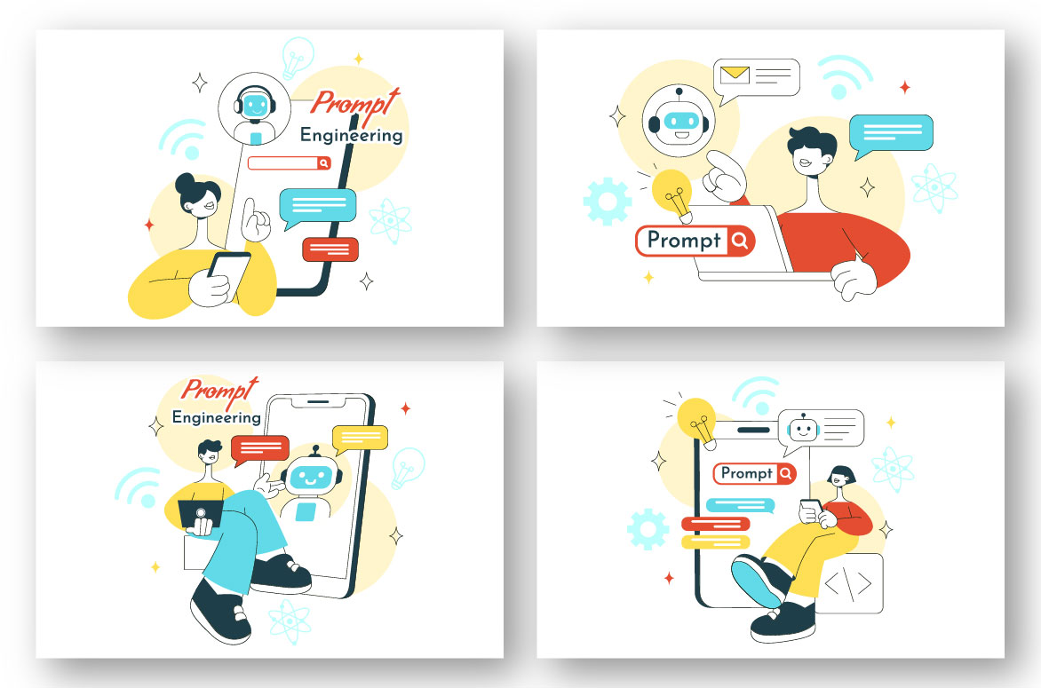 10 Prompt Engineering Illustration - MasterBundles