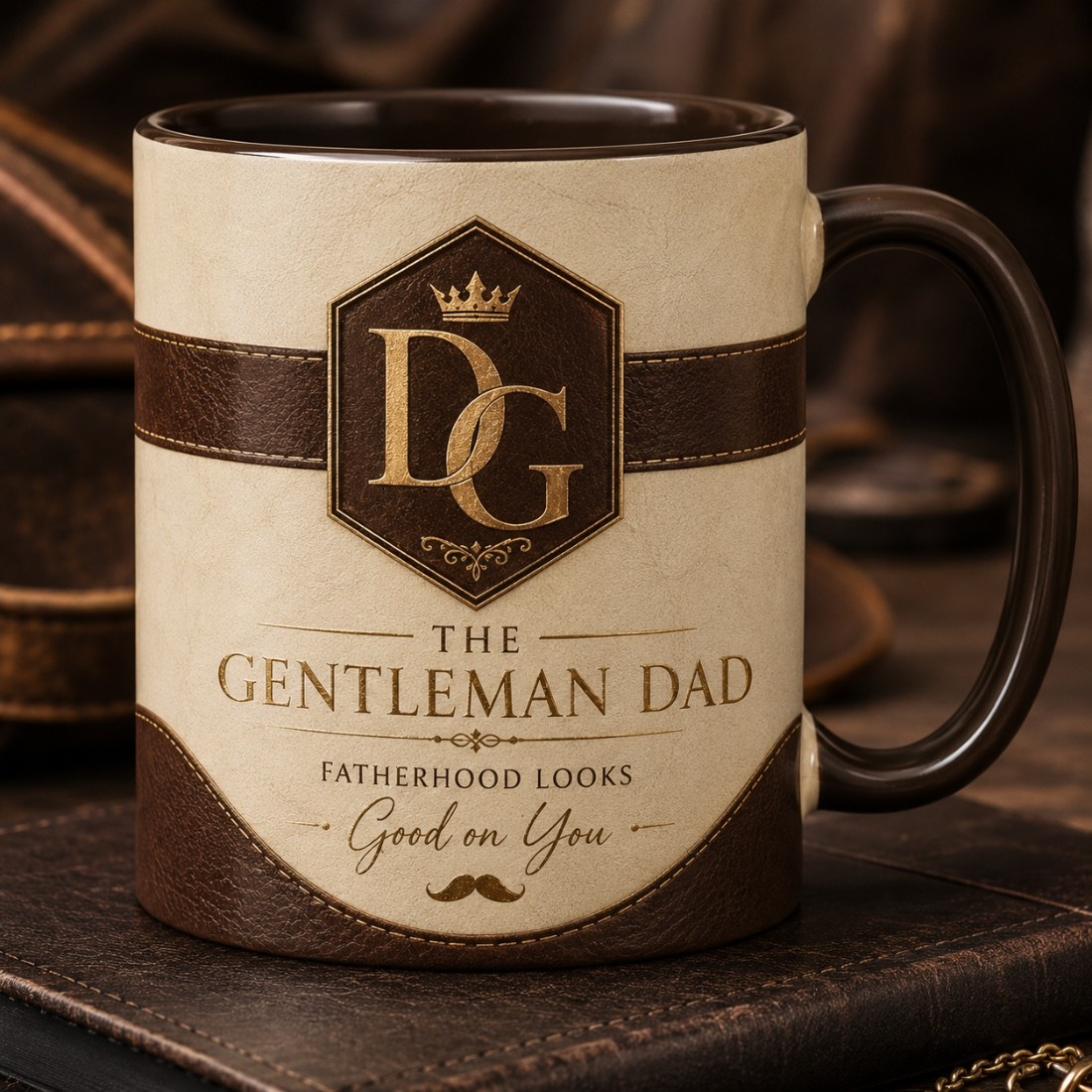 Fatherhood Brown & Matte Black Classic Masculine Mug Mockup Pair ...