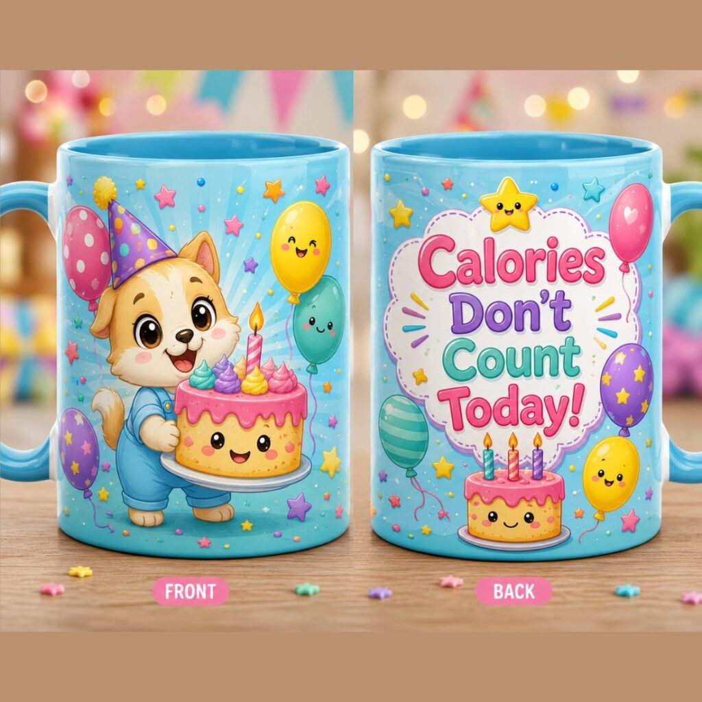Colorful Fun Birthday Superstar Mug Mockup Pair |Dinosaur, Unicorn, Car ...