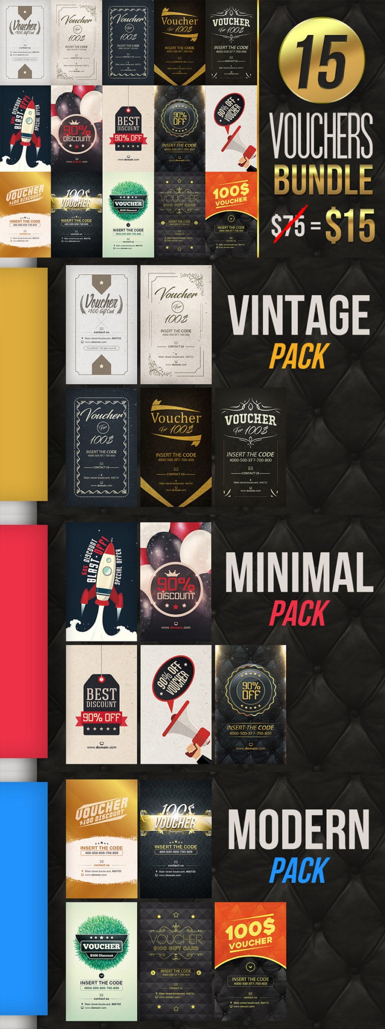 Vouchers Bundle: 15 Amazing Designs - just $15 – MasterBundles