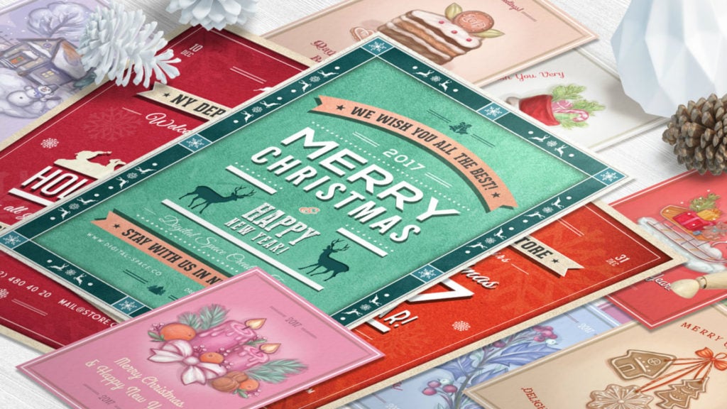 34 Christmas & New Retro Flyers and Postcards Collection - $19 ...