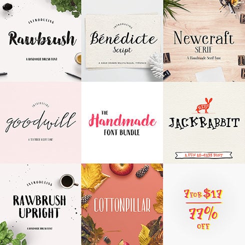 Hand Drawn Fonts - 7 High Quality Fonts for $17 | Master Bundles