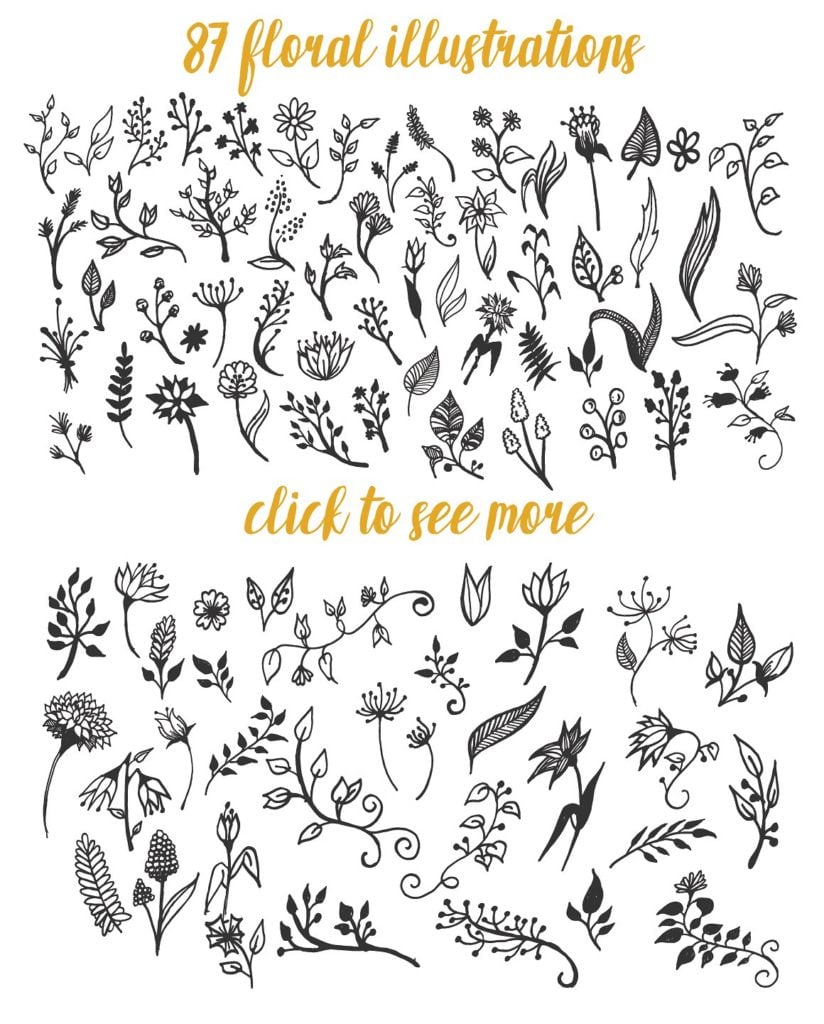 1900+ Best Hand Drawn Flowers And Patterns Bundle – MasterBundles