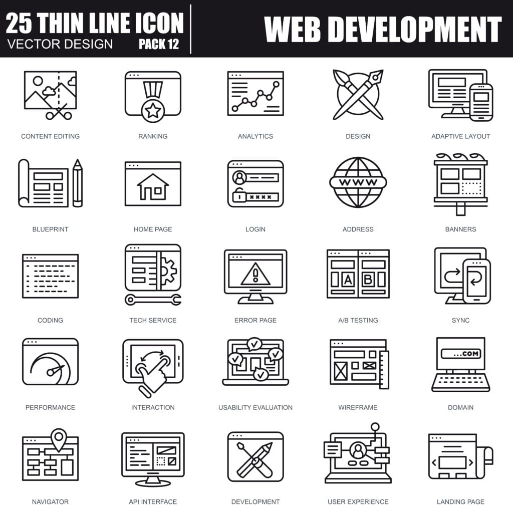 1000 Line Art Business Icons - just $22 - Master Bundles