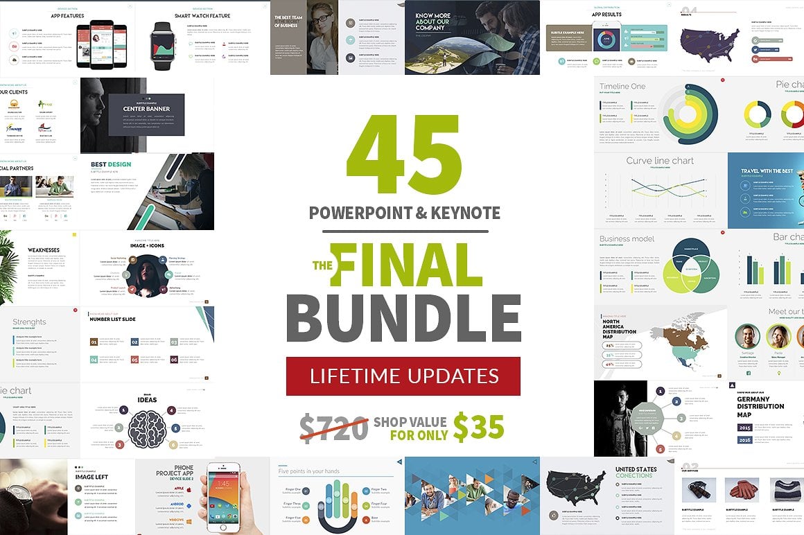Modern Business PowerPoint Templates in 2022. Bundle: 44+ Templates - $35