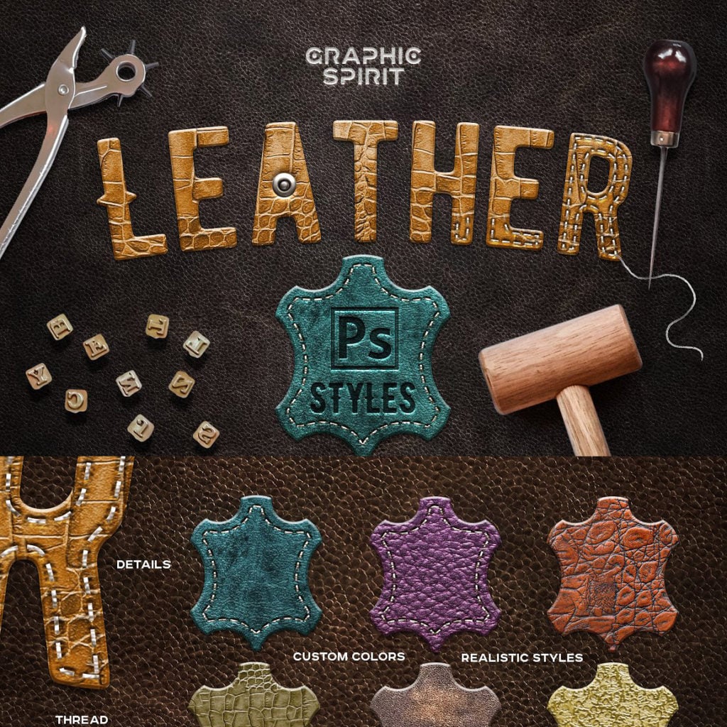 Leather Layer Styles For Photoshop – MasterBundles