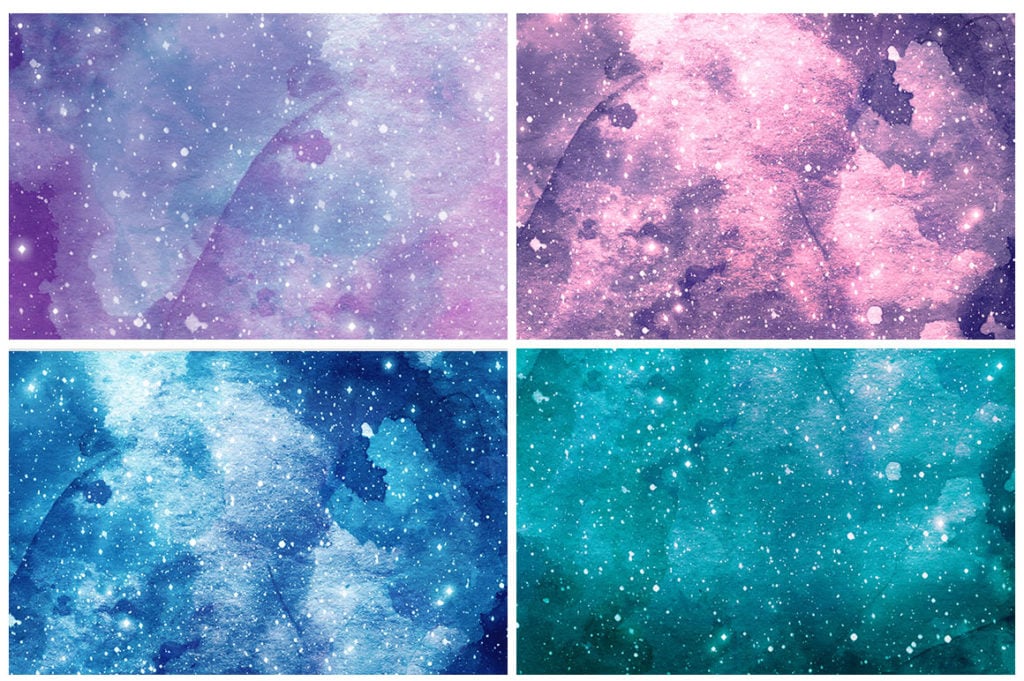 20 Watercolor Space Textures | Master Bundles
