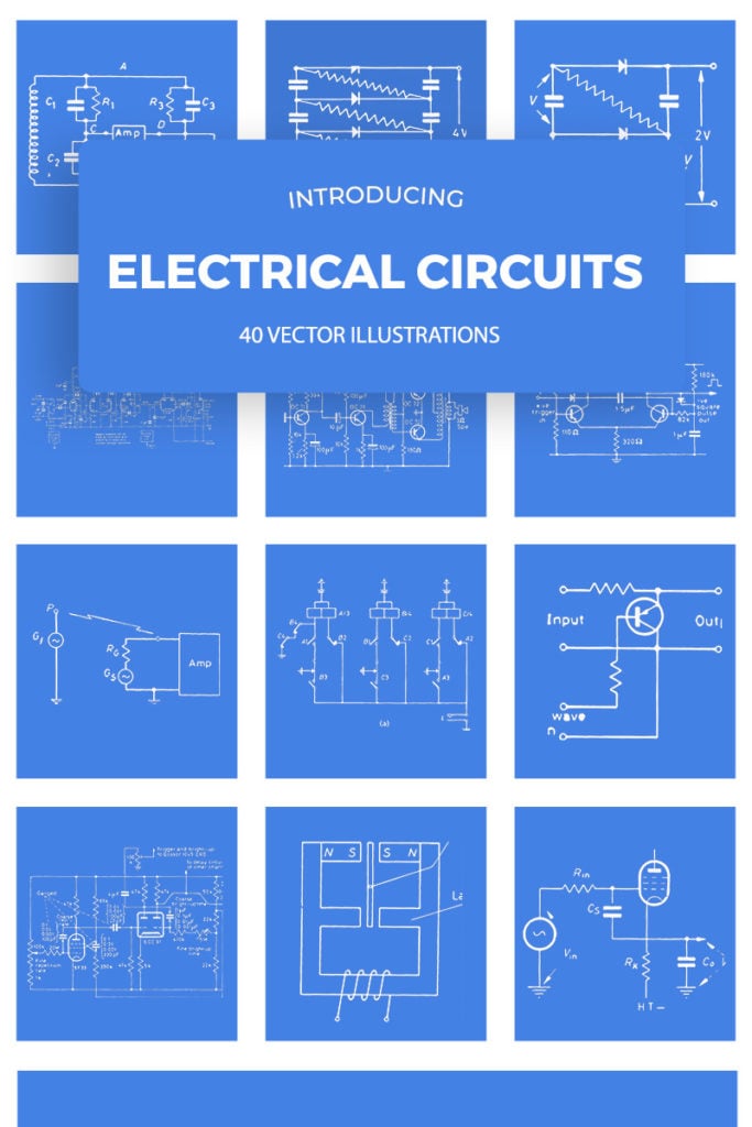 Vintage Electrical Circuits Illustrations [40 Itens] – MasterBundles