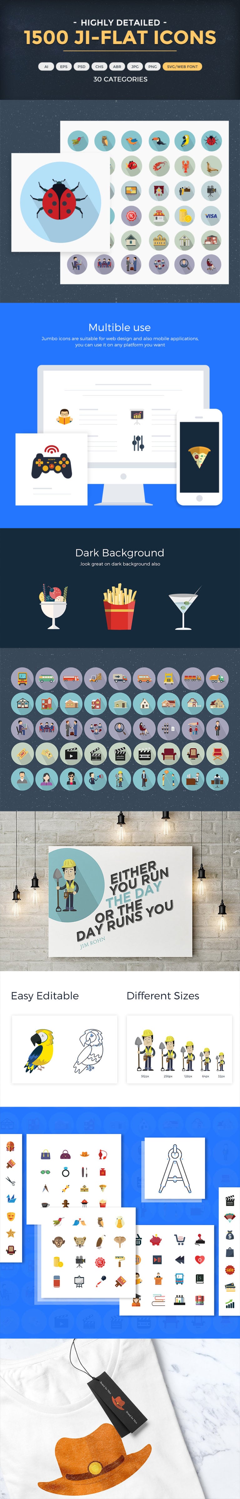 Ultra Flat Icons Bundle: 3000 Jumbo Flat-Glyph Icons – MasterBundles