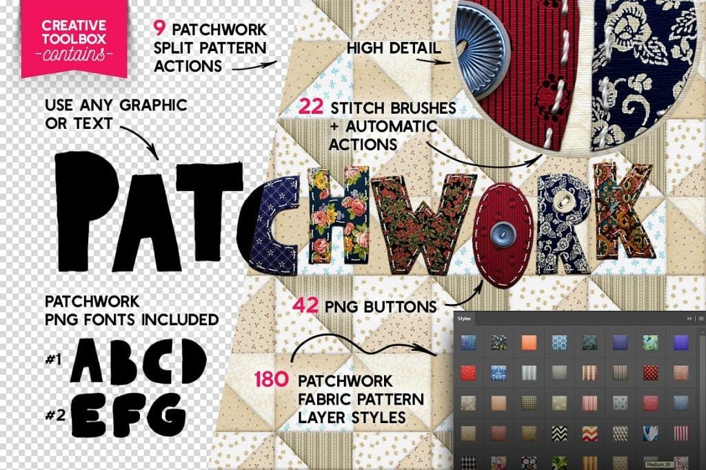 Photoshop TOOLKIT: PATCHWORK Effect - $19 ONLY – MasterBundles
