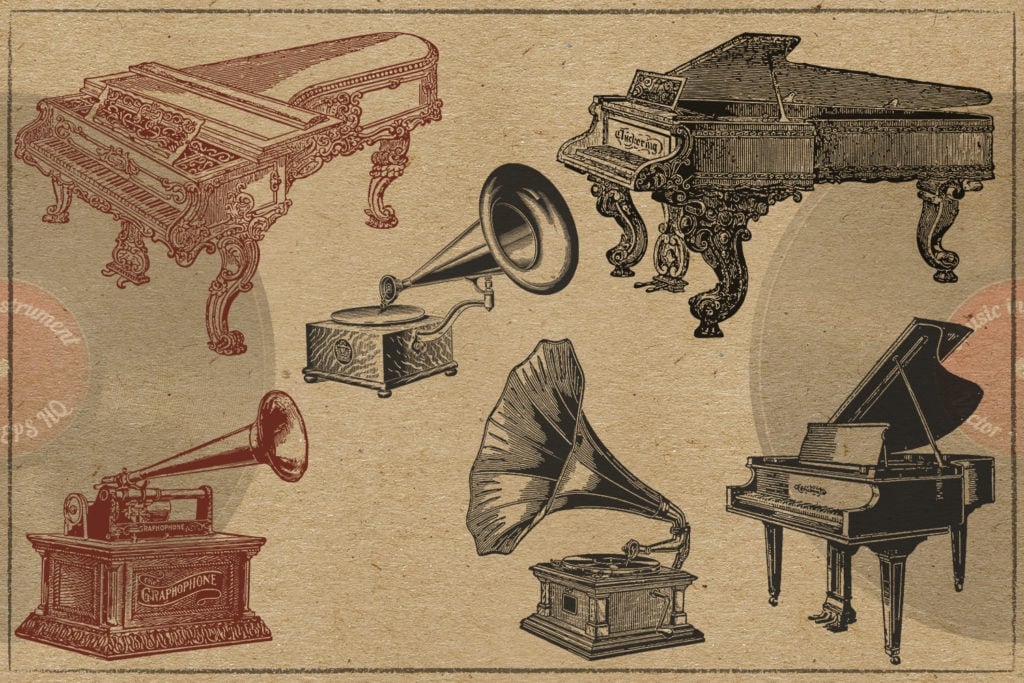 100 Vintage Music Instruments - $9 ONLY! – MasterBundles