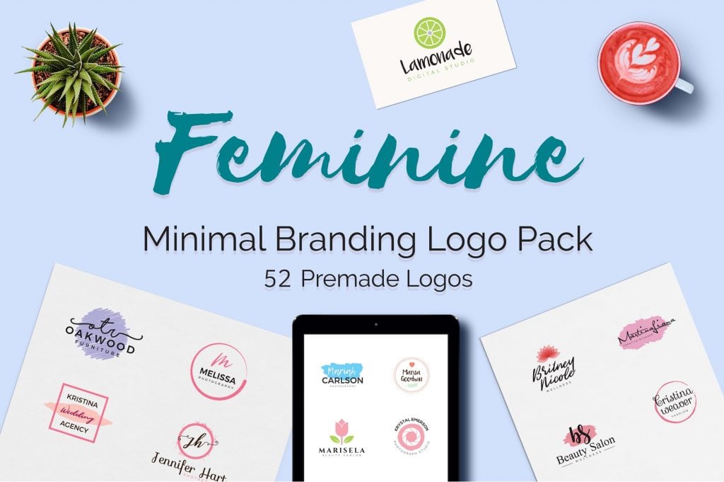 Feminine Logo: 52 Minimal Branding Girly Logos – MasterBundles