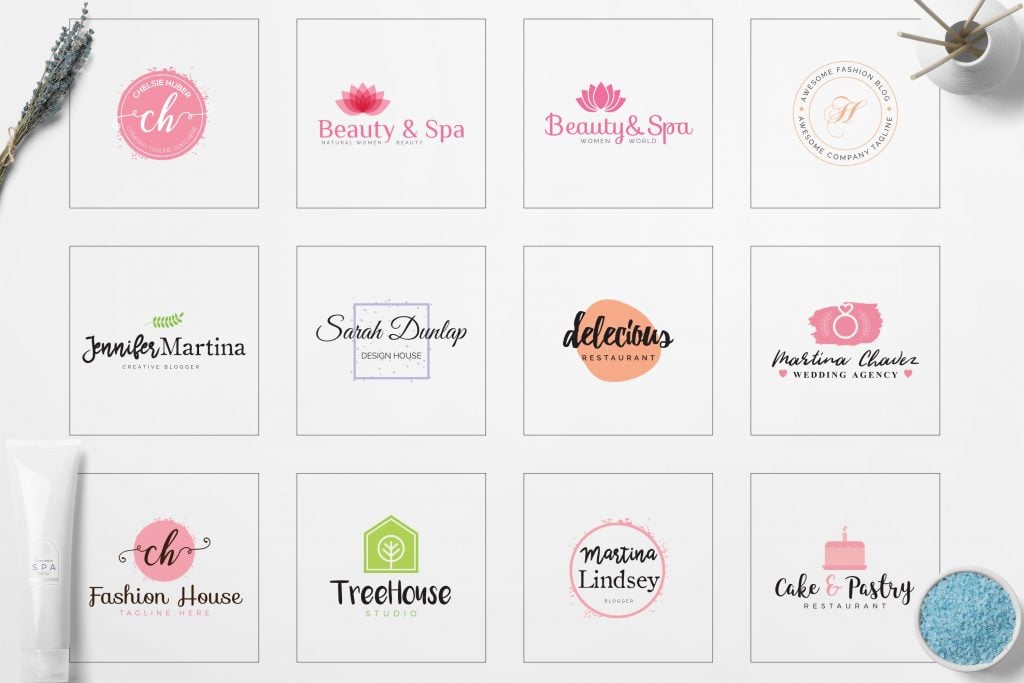 Feminine Logo: 52 Minimal Branding Girly Logos – MasterBundles