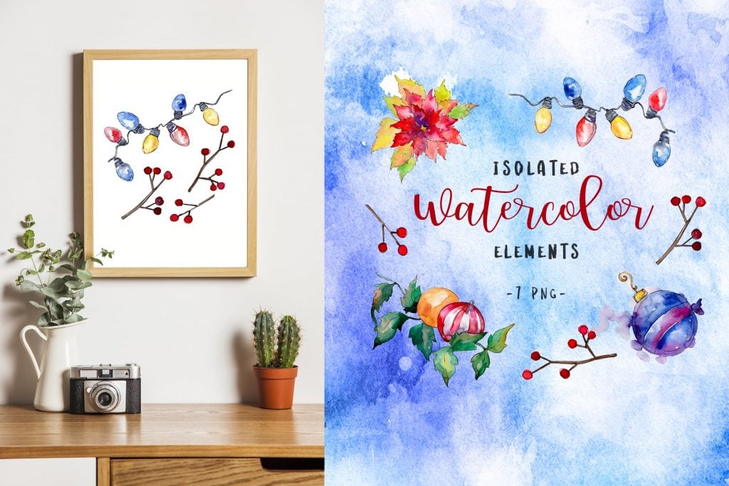 Christmas Happy Holiday PNG Watercolor Set - $11 – MasterBundles