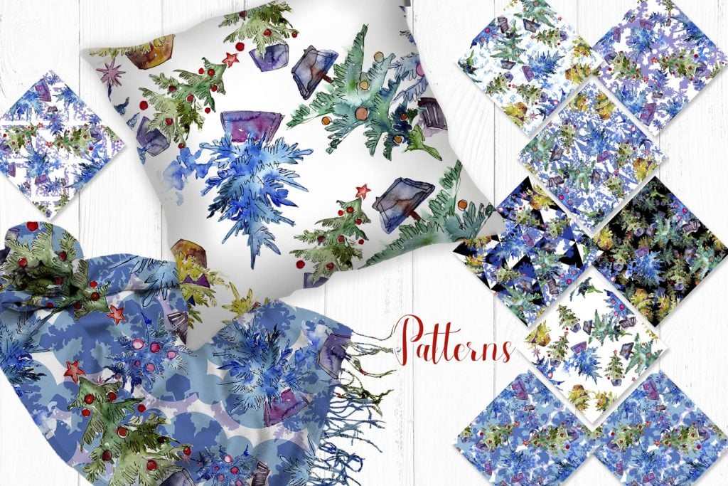 Trees Christmas PNG Watercolor Set - $11 – MasterBundles