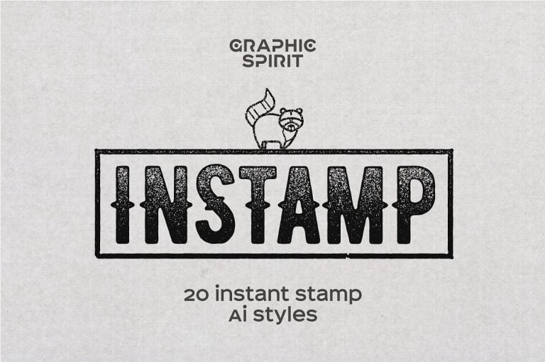Stamp Effect Illustrator Bundle: INSTAMP Instant Stamp AI Styles ...