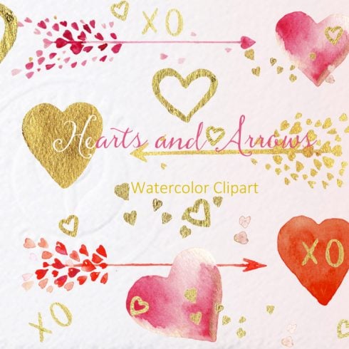 Valentines Hearts and Arrows Clipart - $10 – MasterBundles
