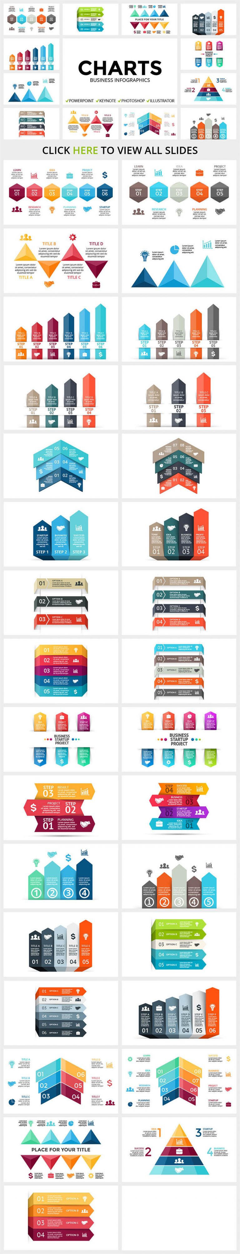 42 CHARTS Infographics Description - MasterBundles