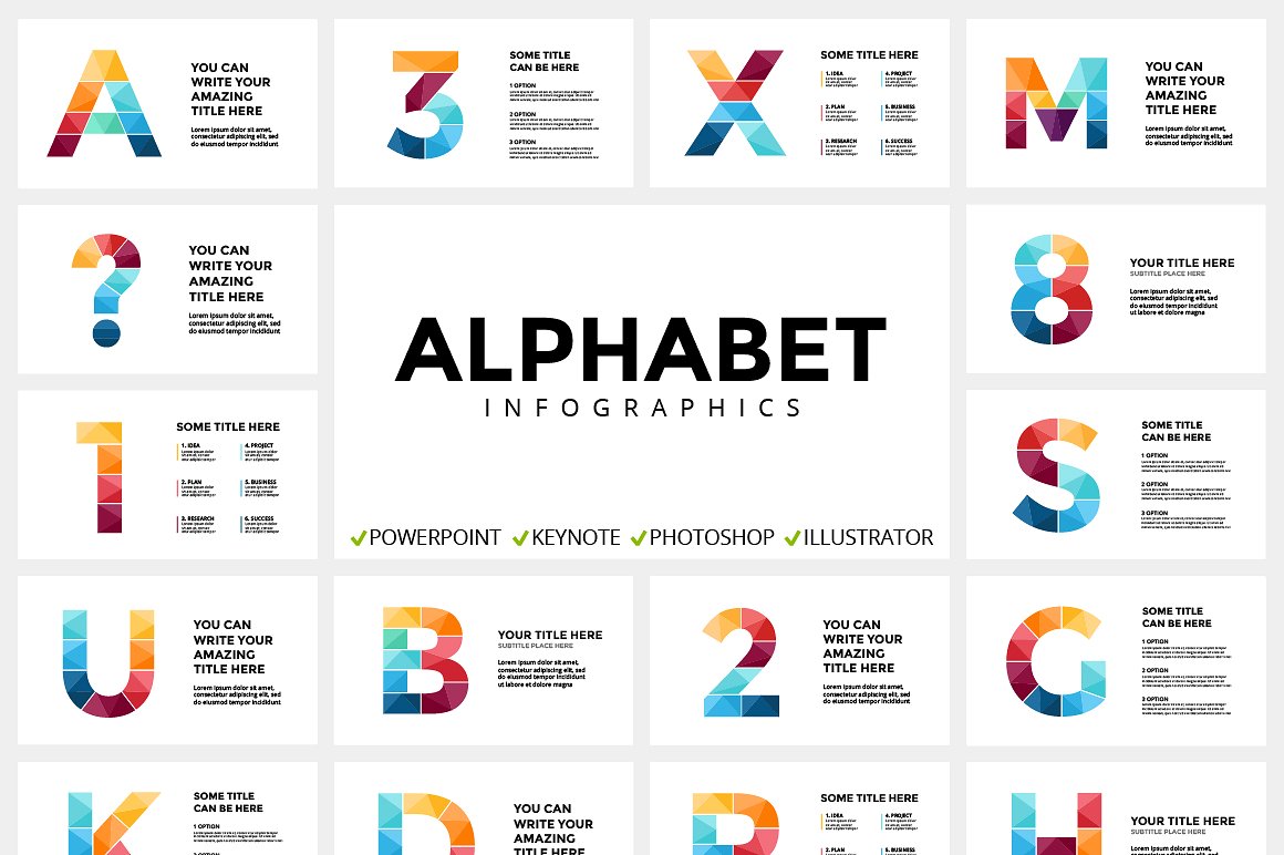 ALPHABET - Infographic Slides - Master Bundles