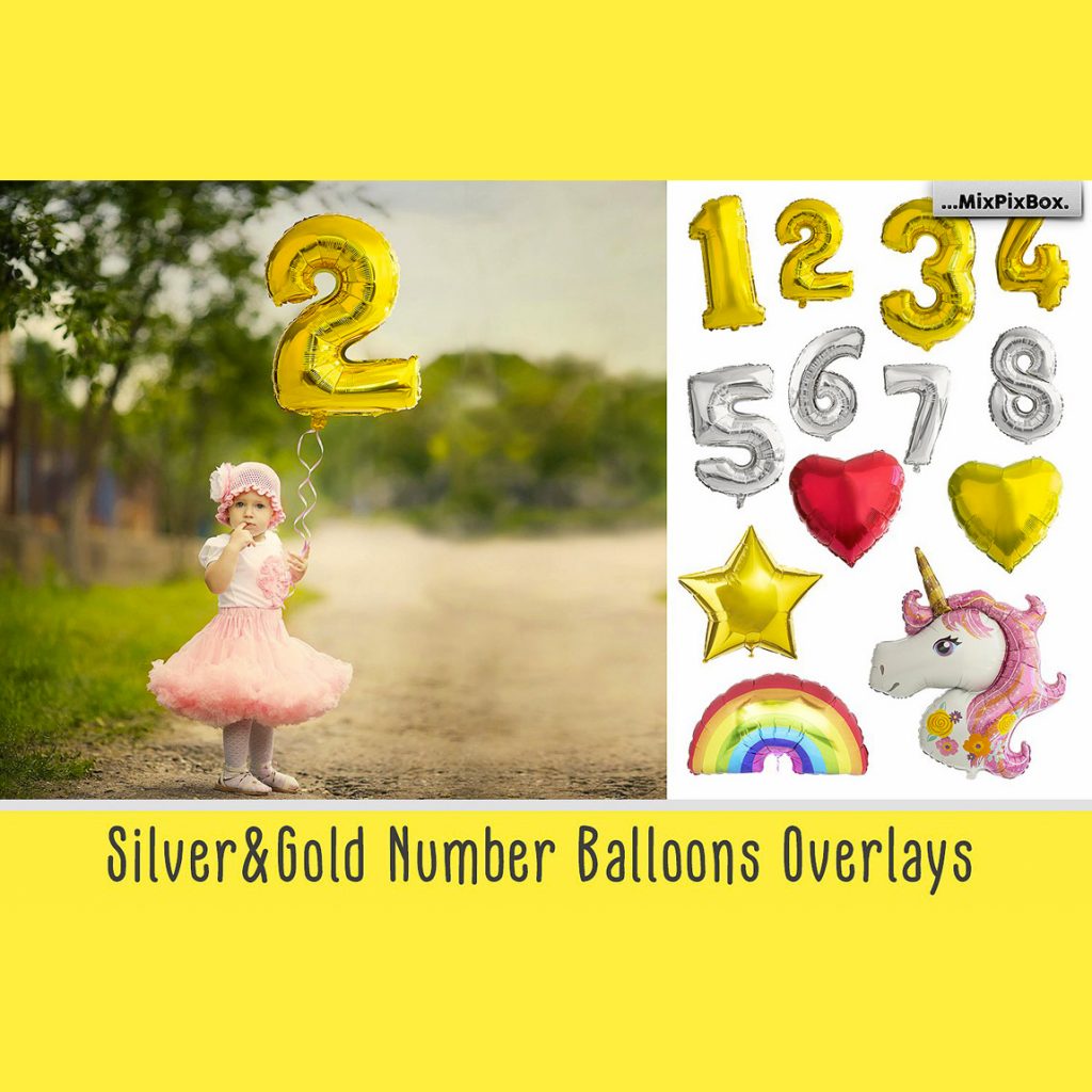 27 Balloon Numbers Overlays - $10 – MasterBundles