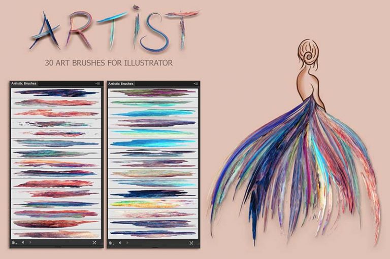 451 Art Brushes for Adobe Illustrator - $20 | Master Bundles
