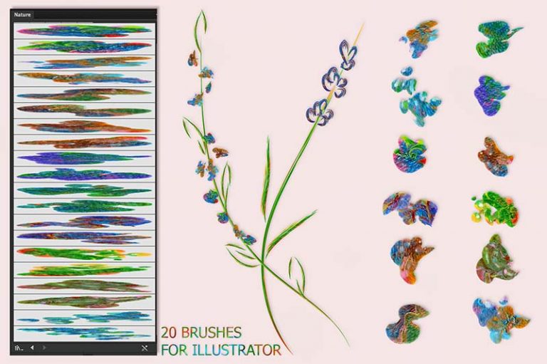 451 Art Brushes for Adobe Illustrator - $20 | Master Bundles