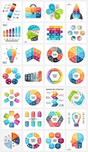 340 Unique Financial Infographics | PRO in PSD, EPS, AI and JPEG