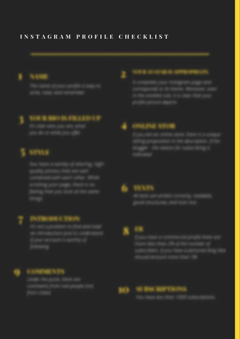 Free Instagram Profile Checklist – MasterBundles