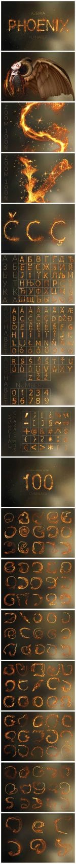 Phoenix Graphic Bundle: Alphabet & Overlays - $10 – MasterBundles