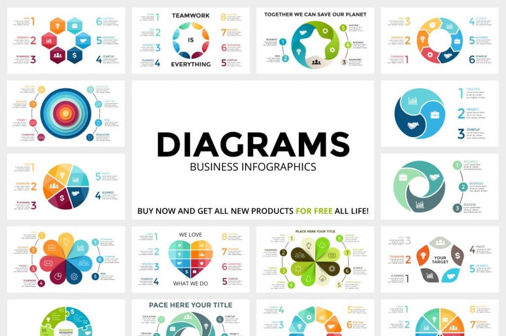 Diagrams Infographic Bundle Description - MasterBundles