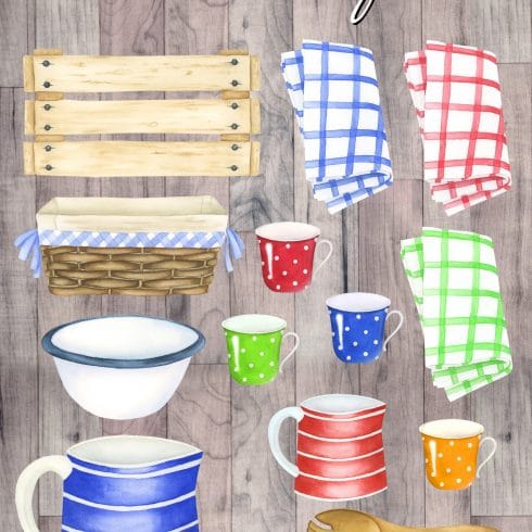 Watercolor Kitchen Appliances - $10 | Master Bundles