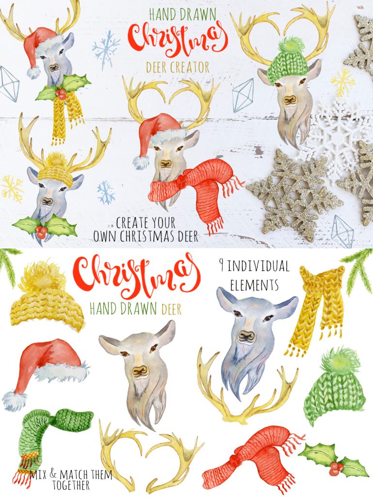 Winter Wonderland Clipart: 14 Christmas Watercolor Clipart Bundles in 1 ...