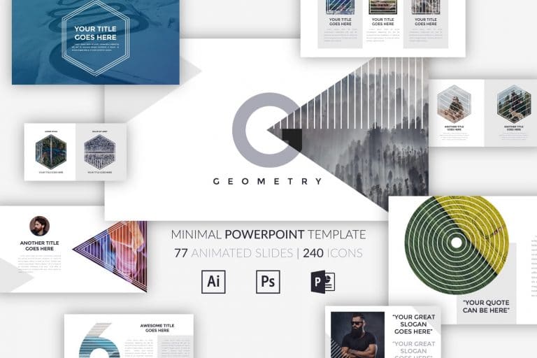 Minimal Geometry Powerpoint Template - $12 – MasterBundles