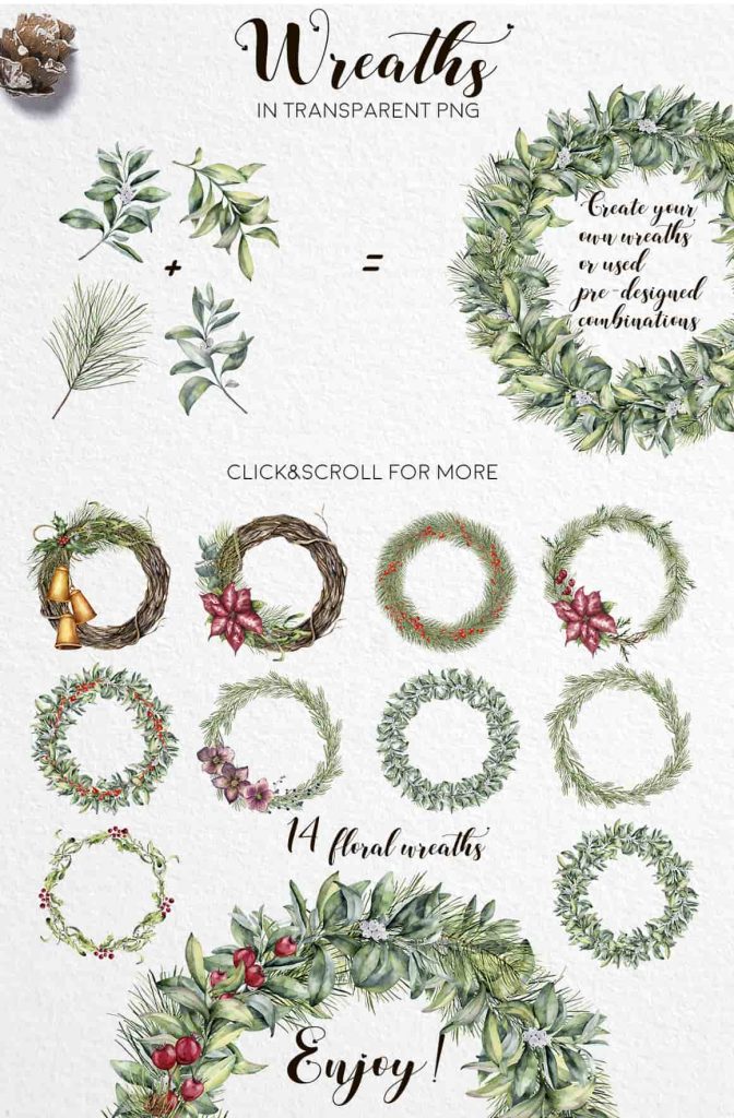 Elegant Watercolor Christmas Bundle - $18 – MasterBundles