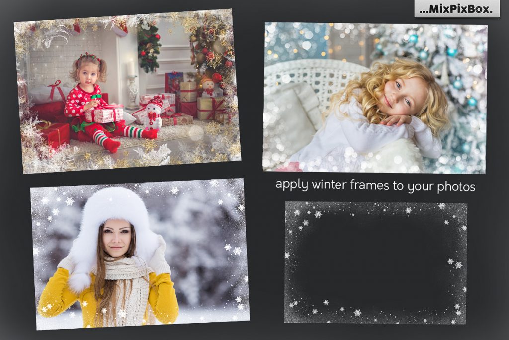86+ Winter Frames, Snowflake Overlays, Christmas Overlays - $8 ...