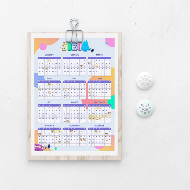 Free Holiday Wall Calendar Template for 2021 – MasterBundles