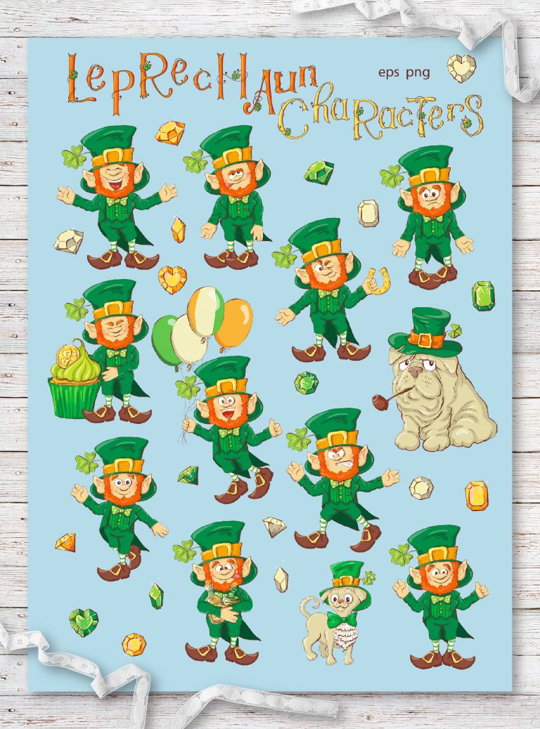 Leprechaun St. Patrick’s Day Illustrations Set - $21 – MasterBundles