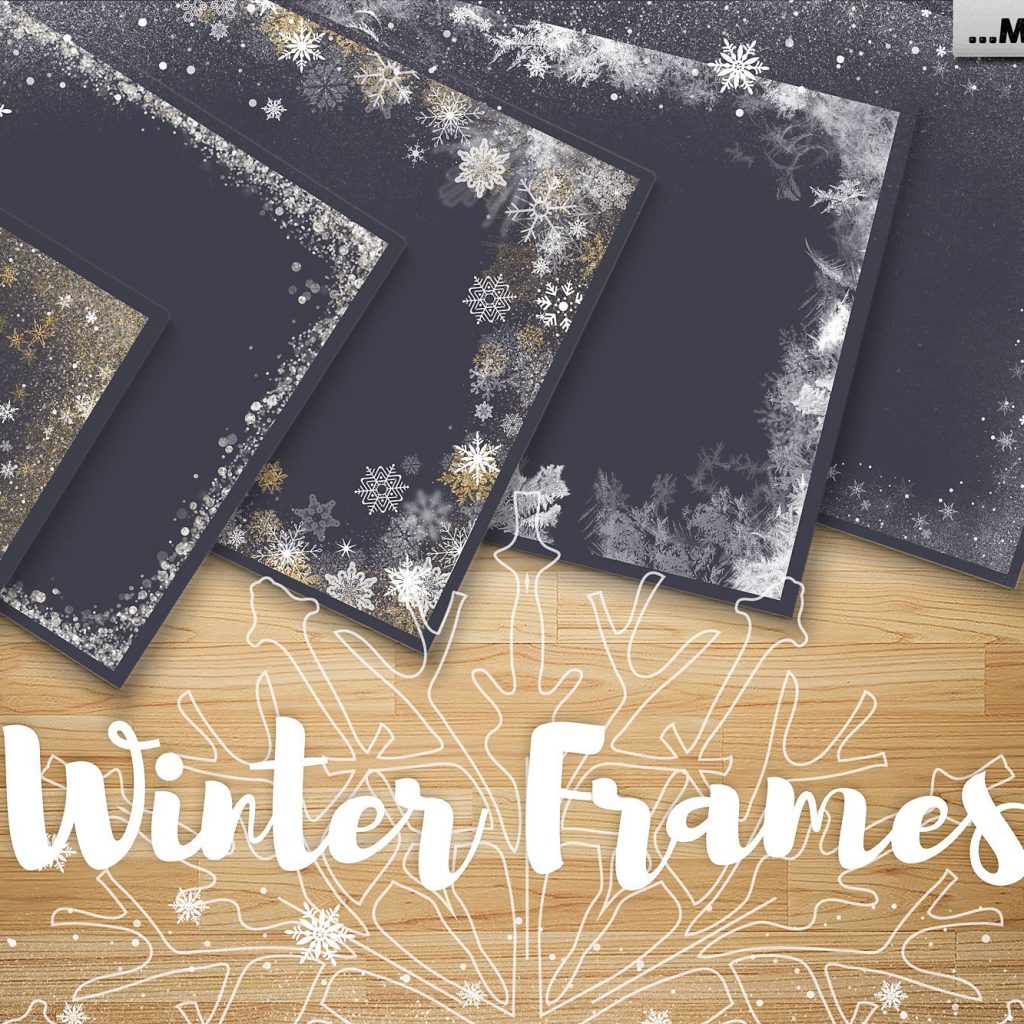 86+ Winter Frames, Snowflake Overlays, Christmas Overlays - $8 ...
