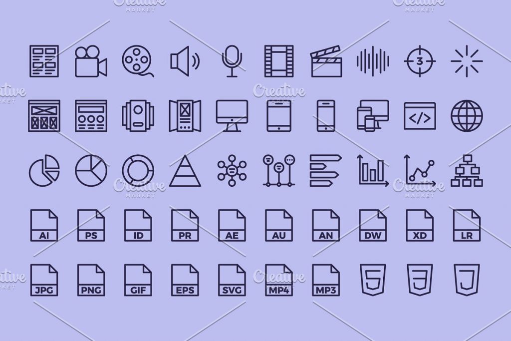 100 Graphic Design Simple Line Icons - $18 – MasterBundles