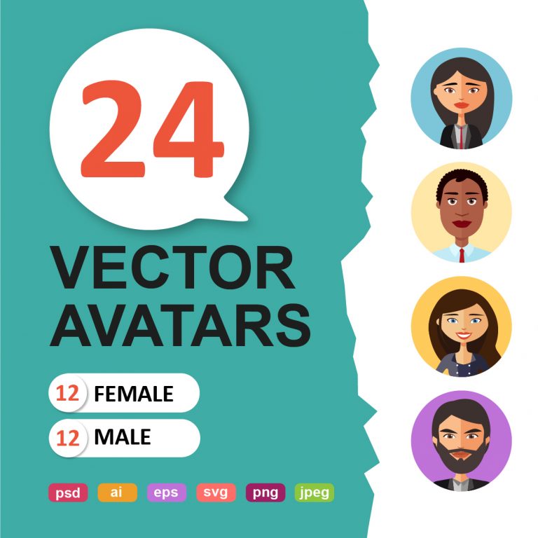 Vector Avatars Cartoon - $12 – MasterBundles