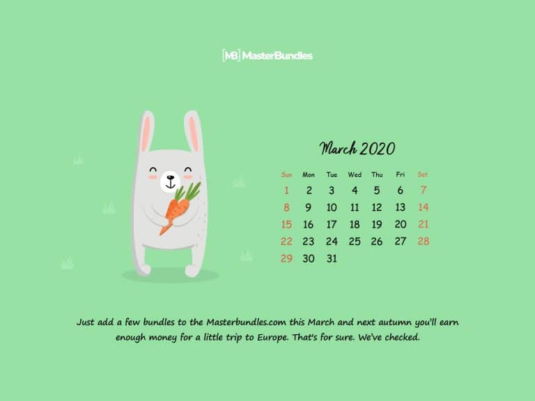 Free March 2021 Printable Calendar & Wallpapers – MasterBundles