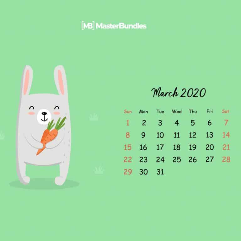 Free March 2021 Printable Calendar & Wallpapers – MasterBundles