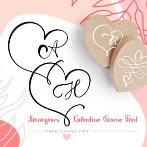 Hello Wedding Font: Wedding Heart Monogram Font | Master Bundles