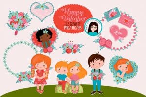 22 Cute Valentine Cliparts - $5 – MasterBundles