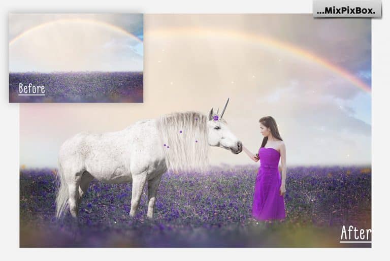 20 Unicorn Overlays Pack & Backdrops | PNG | Master Bundles