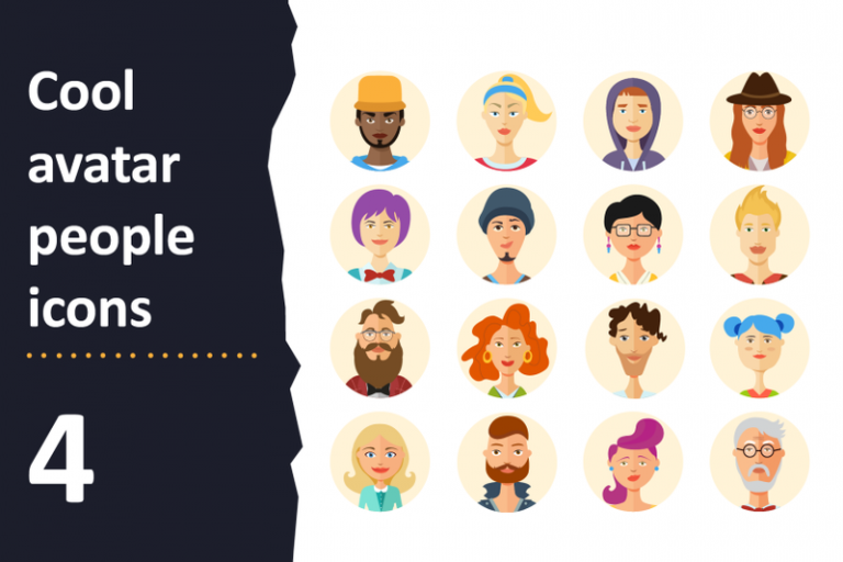 64 Avatars Flat Icons User Vector Cartoon Jewish Set - $20 – MasterBundles